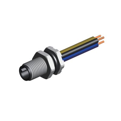 China 60V 1A M5 Male Rear Panel Mount Connector with Cable - IP67/IP68 Waterproof, -25°C to +85°C Temperature Range for sale
