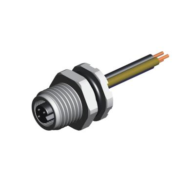 China M5 Waterproof Sensor Connector 3P Female Back Panel Mount - 1A 60V IP67/IP68 Rated -25°C to +85°C for sale