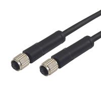 China IP67 M5 3 Pin Connector Straight to Female Molded 0.5m PVC Cable 60V 1A for sale