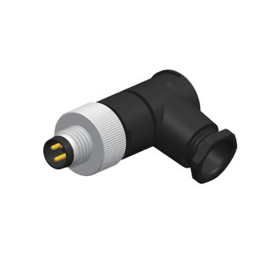 China M8 4 Pin Male Right Angled Field Installable Waterproof Connector IP68 for Automotive Signals for sale