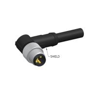 China RIGOAL M8 Waterproof Connector 3 Pin Male 90 Degree Shielded Circular Cable Connector IP68 for sale