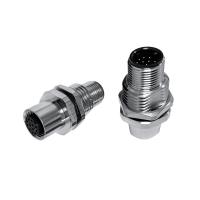 China M12 Male to Female Panel Mount Connector Front Mounting M16 Fastening Thread 4 Pin for sale