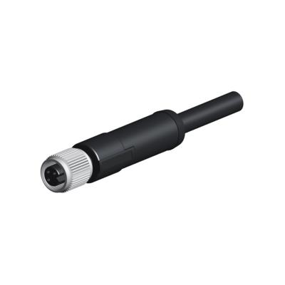 China Female 3 Pin Waterproof PUR Cable Connector M5 Thread IP67/68 with 500+ Mating Cycles and -40℃ to +90℃ Temperature Range for sale