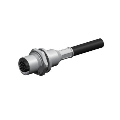 China M12 Waterproof Connector 4-Pin hole pattern socket Female Solder Mount Socket Rear Panel Ip67 (x) for sale