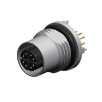 China Straight Male 8 pin M12 Panel Mount Waterproof Connector Installation Board After PCB Terminals for sale