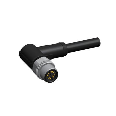 China M12 Right Angle Waterproof Connector 3 to 17 Pin Male Female 90 Degree IP67 for sale