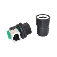 China IP67 Waterproof Panel Mount RJ45 Ethernet DC Splitter Connector 8 Pin 5A for sale