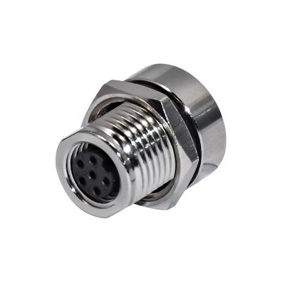 China Front Mounting M8 Waterproof Connector Male 3pin Straight Panel Receptacle Connector for sale