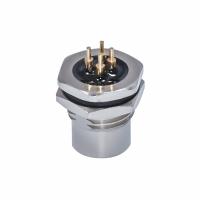 China M12 4 Pin D Coded Female Panel Mount Connector IP67 4A 250V Waterproof for sale