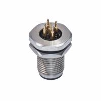 China Electronics Housings 5 Pin Straight M12 Waterproof Screw Lock Wire PCB Panel Flang Connector for sale
