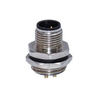 China IEC 61076-2-101 M12 Male Waterproof Connector IP67 Solder Type Panel Mount with Wires for sale