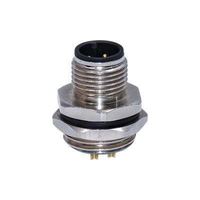China IEC 61076-2-101 M12 Male Waterproof Connector IP67 Solder Type Panel Mount with Wires for sale