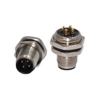 China Stainless Steel M12 4-Pin Circular Connector Panel Mount Solder Type 300V 4A IP67 Rated for sale