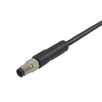 China M5 A Code Waterproof Connector 6.5mm OD 60V 1A IP67/IP68 Male Straight Molded for sale