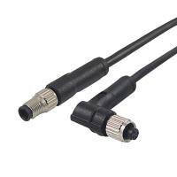 China M5 90 Degree Cable Connector 3 4 Pin Male Female CuZn 60V IP67 for sale