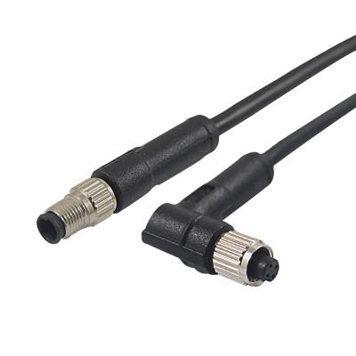 China M5 90 Degree Cable Connector 3 4 Pin Male Female CuZn 60V IP67 for sale
