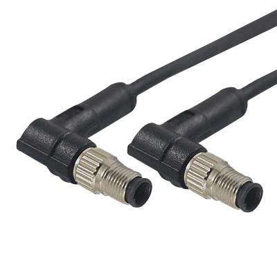 China M5 90 Degree Male TPU Waterproof Cord Connector IP68 3pin 4pin A Code 60V 1A for sale