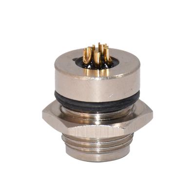 China M8 Female Panel Mount Connector 6 Pin Solder 22AWG IP67 A/B Code for sale