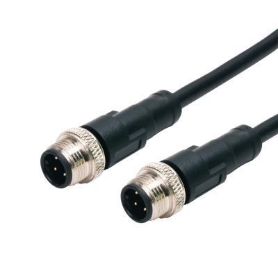 China M12 17 Pin Sensor Cable Waterproof Connector Male to Male PA66 IP67 for sale