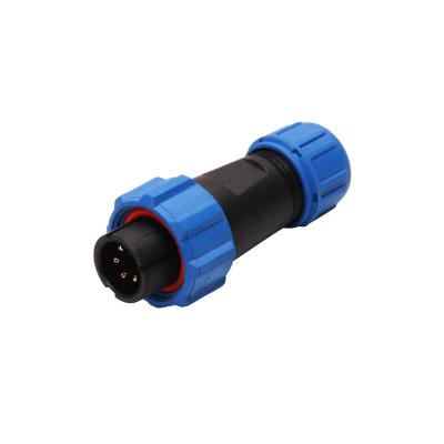 China Nylon66 Female IP68 Sp13 Waterproof Cable Connector 9 Pin PPS Insert for sale
