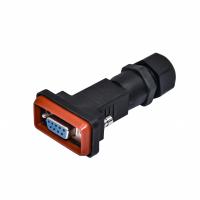 China D-SUB 9-Pin Female Waterproof Connector Field Wireable Assembly PA66 Material RoHS Compliant for sale