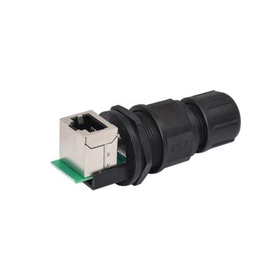 China ROHS IP67 Panel Mount Waterproof RJ45 Connector 90 Degree 500V Voltage Rating -40°C to 105°C Temperature Range for sale