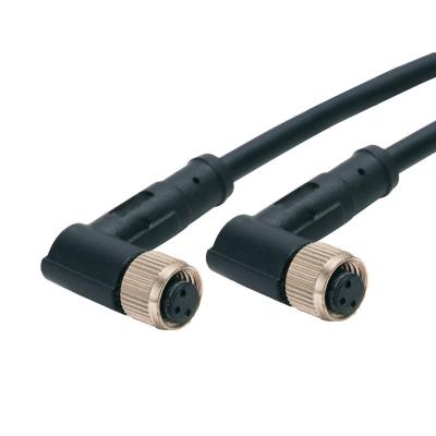 China M8 4-Pin Right Angle Waterproof Connector 90 Degrees Molded Cable for Industrial Automation for sale