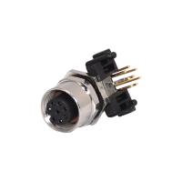 China 90 Degrees Male Panel Mount Pcb Waterproof Connector M12 8 Pin for sale