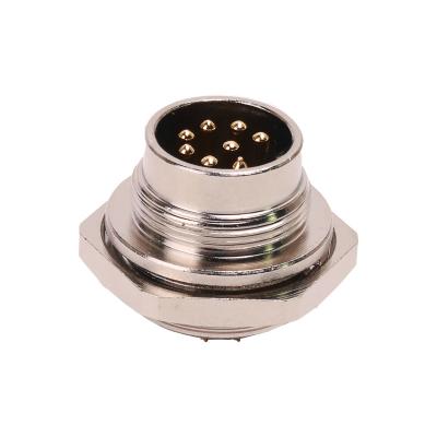 China IP67 Copper PA66 M16 Circular Connector Panel Mount Solder 8 Pin CuZn for sale