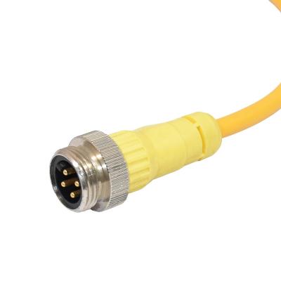 China RIGOAL 7/8 Male 5 Pin Molded Straight Cable 12mm 300V 13A Industrial Connector for sale