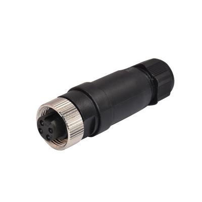 China 7/8 Male Straight 5 Pin Plastic Screw Assembly Connector 24AWG Cable CuZn for sale