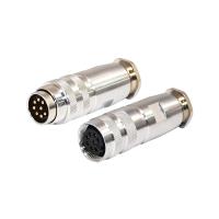 China M16 10A 200V Metal Screw Assembly Connector 2P 3P 4P Female Straight IP67 for sale
