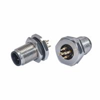 China 1.5A PA66 M12 A Coding Connector 5 Pin PCB Type Male Front Panel Mount for sale