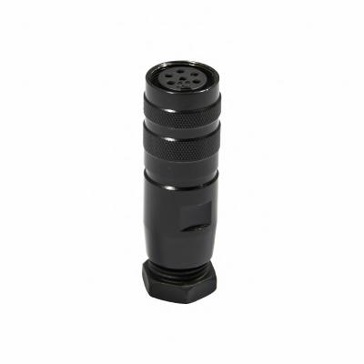 China M16 24 Pin Female Connector 125V IP67/IP68 Rated with Nickel Plating for Industrial Automation for sale