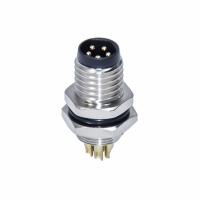 China IP67 M8 Panel Mount Waterproof Connector 3A Rated with 3/4 Pin Options for Industrial Automation for sale