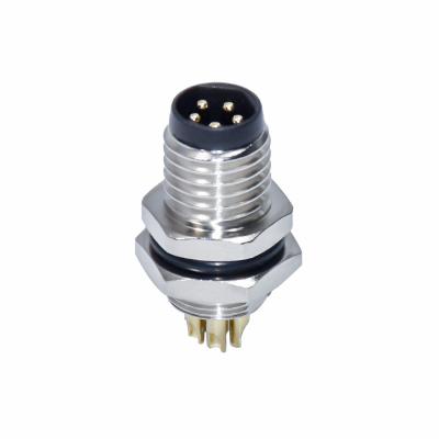 China IP67 M8 Panel Mount Waterproof Connector 3A Rated with 3/4 Pin Options for Industrial Automation for sale