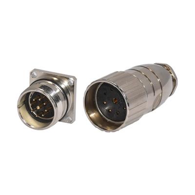 China M23 150V 10mm Waterproof Female Signal Connector IP67 Zinc Alloy Nickel Plated for sale