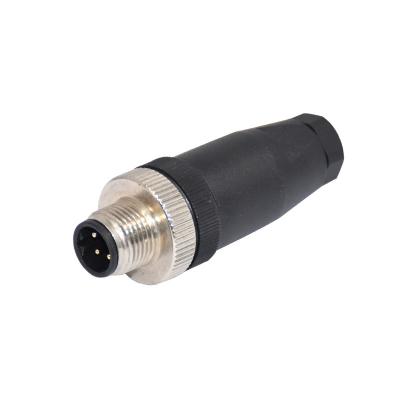 China M12 Female Connector 4 Pin IP67 Waterproof Screw Connection 26-18AWG for sale