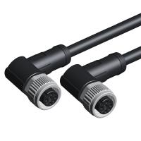 China Shielded M12 Female Connector Molding Cable IP67 4A 30V IEC 61076-2-101 CCC for sale