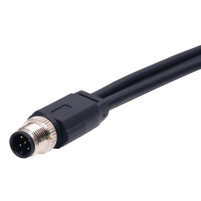 China Solder Termination 15A M12 D Code Connector 26AWG TPU GF for sale