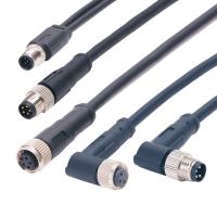 China PA66 Solder M8 Male Circular Cable Connector Straight Elbow A B D Coded for sale