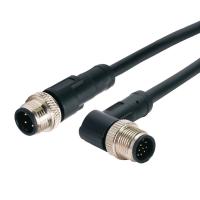 China M12 Waterproof Connector 5A Male Straight 90 Degree PA66 ROHS IEC61076-2-101 for sale