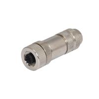 China CuZn M12 Waterproof Connector PA66 Female Screw IP67 5p 8p A Coded TPU for sale