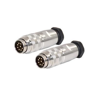 China M16 4 Pin Waterproof IP67 Circular Connector 60V 7A TPU GF PA66 Male Solder for sale