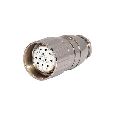 China 150V M23 12-Pin Waterproof Signal Connector PA66 Straight Assembly for Industrial Automation for sale