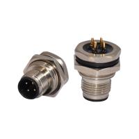 China M12 B Code 4 Pin Male Front Panel Mount Waterproof Connector IP67 1.5A PA66 for sale