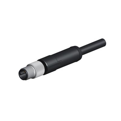 China Plastic PA66 IP67 M5 Straight Male Connector 3 Pin Cable PUR PVC 60V 1A for sale