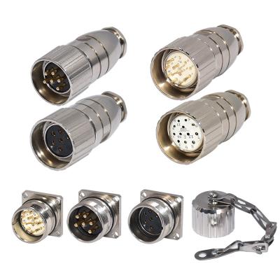 China FKM NBR M23 Square Socket Power Connector 4-19 Pin IP67 IP68 Rated with 100MΩ Insulation Resistance for sale