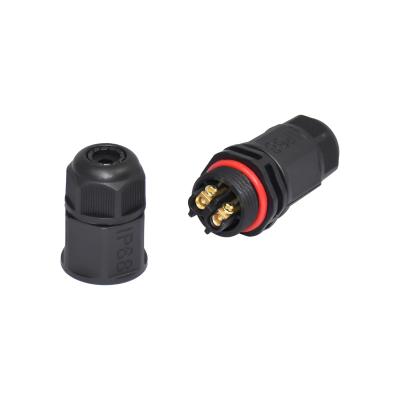 China IP68 Waterproof 2 3 4 Pin CuZn Nickel Solderless Circular Connector L20 for sale
