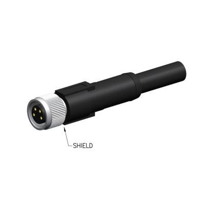 China M8 3 Pin Female Waterproof Connector Cable IP67 A Coded 1m 3m 5m PVC Length for sale